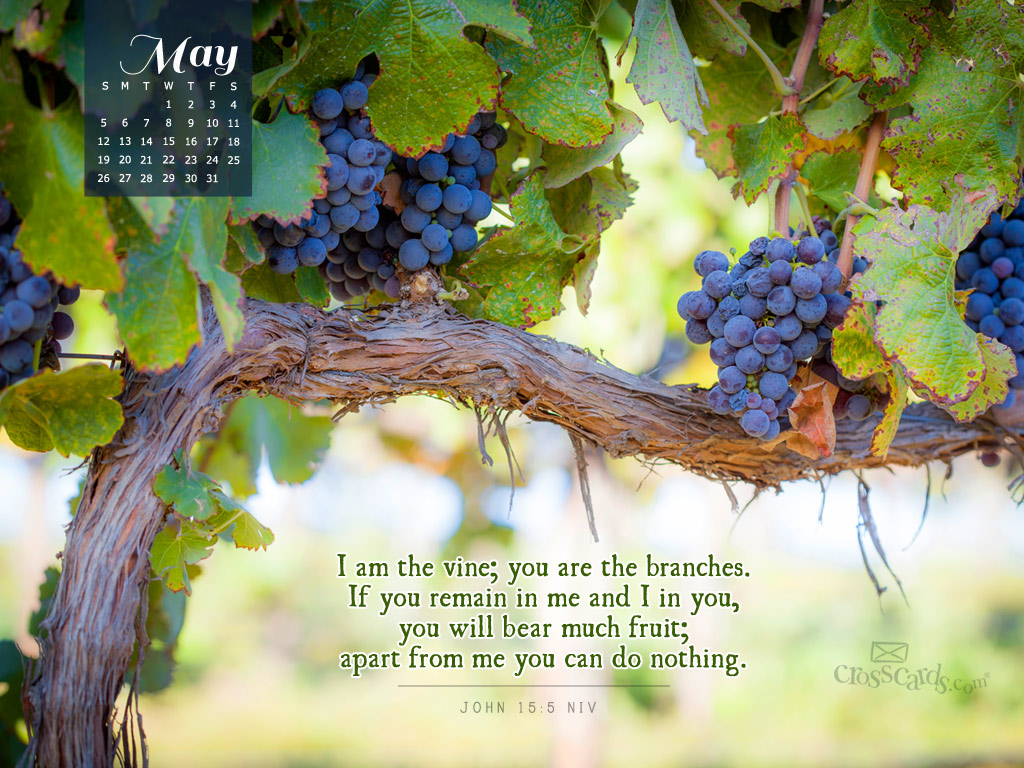 May 2013 John 15 5 NIV Desktop Calendar Free Monthly Calendars Wallpaper