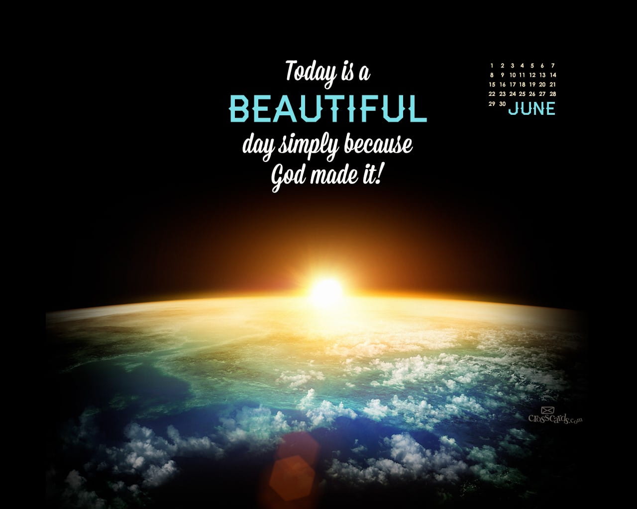 June 2014 - Beautiful Day Desktop Calendar- Free June Wallpaper