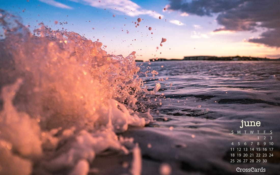 June 2017 - Sunset Ocean Desktop Calendar- Free June Wallpaper