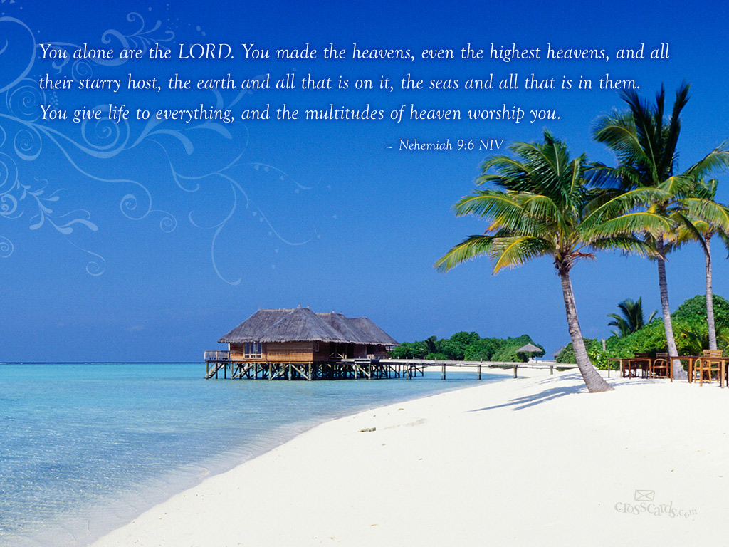 Ocean Scripture Wallpaper Background